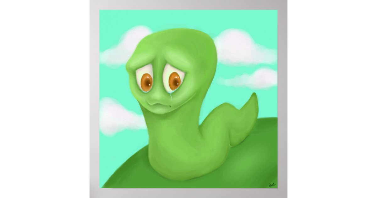 Póster Sad Worm Poster | Zazzle.es