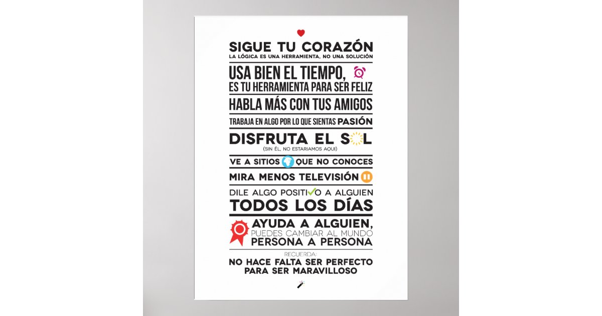 Póster Sigue tu corazón | Zazzle.es
