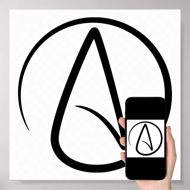 Póster Símbolo de ateísmo - Rótulo ateo | Zazzle.es