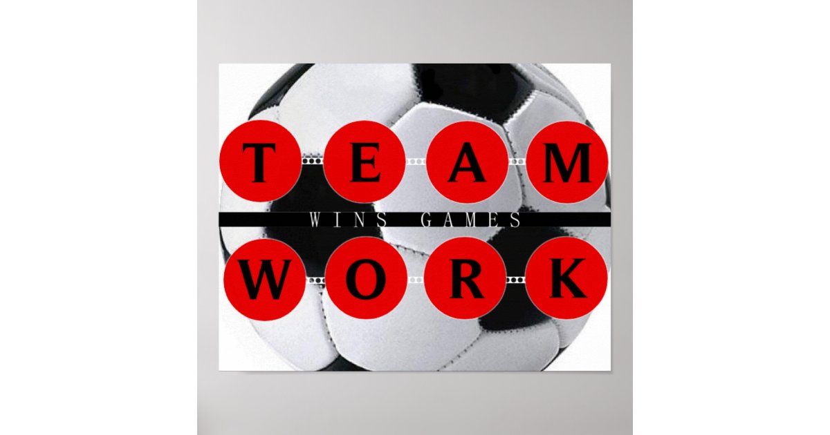 Póster TEAMWORK motivacional gana Poster de fútbol | Zazzle.es