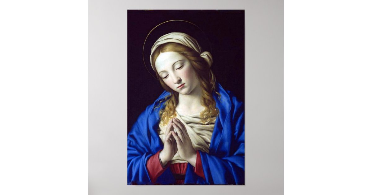 Póster Virgen María en poster de oración | Zazzle.es