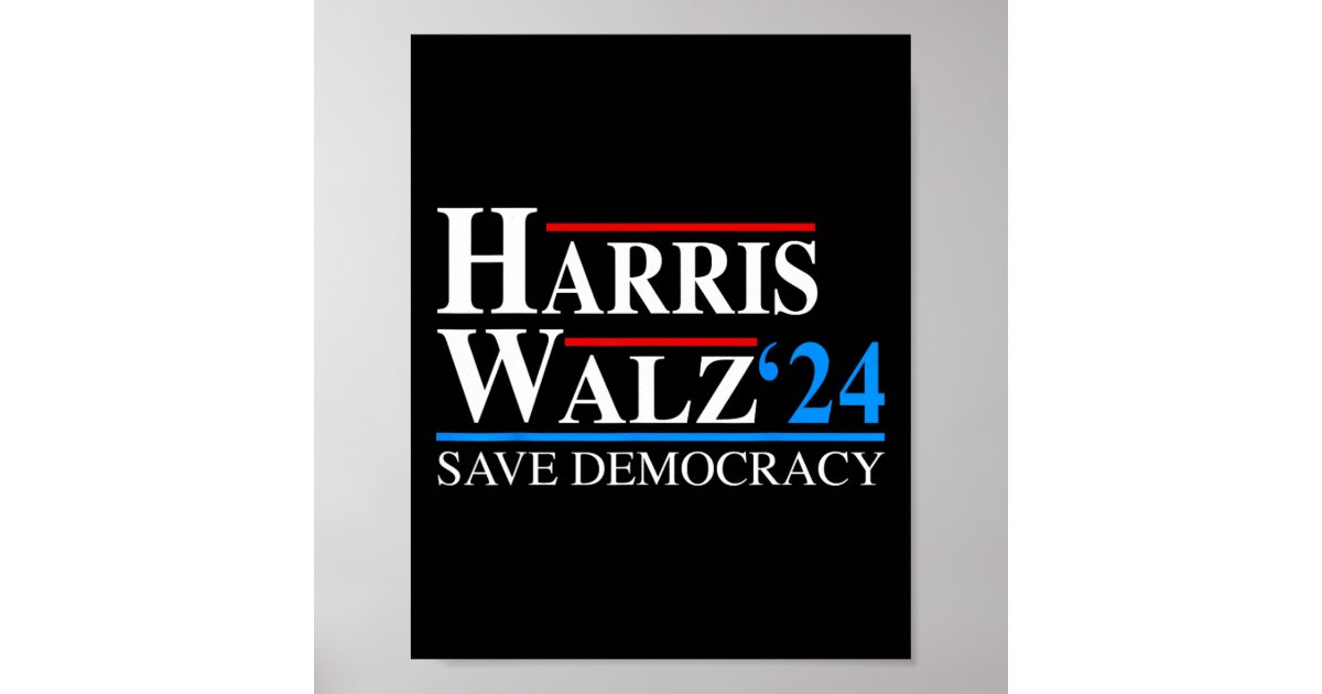 Póster Waltz 2024 Vicepresidente Kamala Harris Tim Walz 2 | Zazzle.es