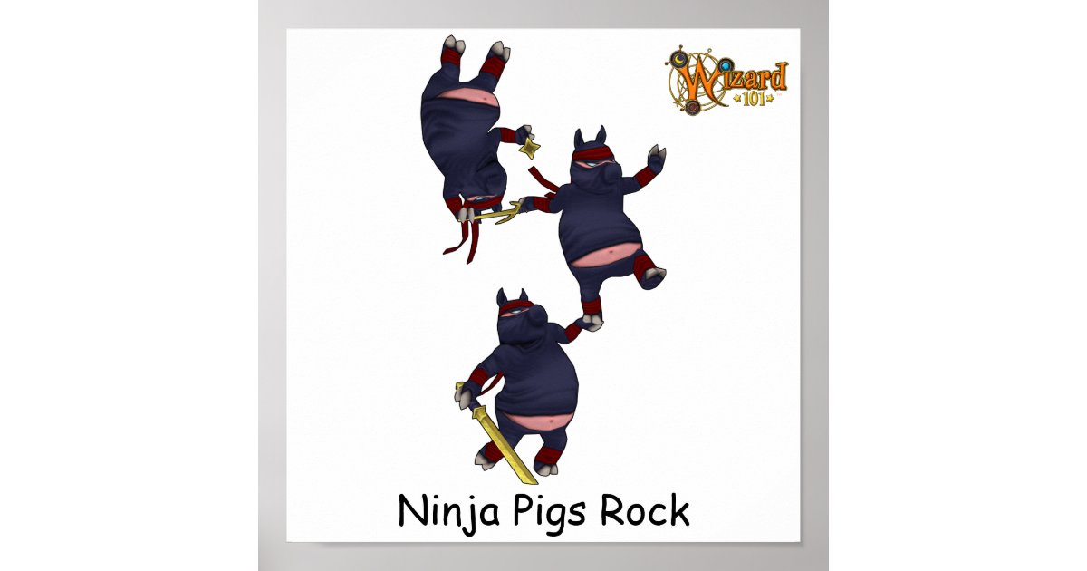 Póster Wizard101 Ninja Pigs Poster | Zazzle.es