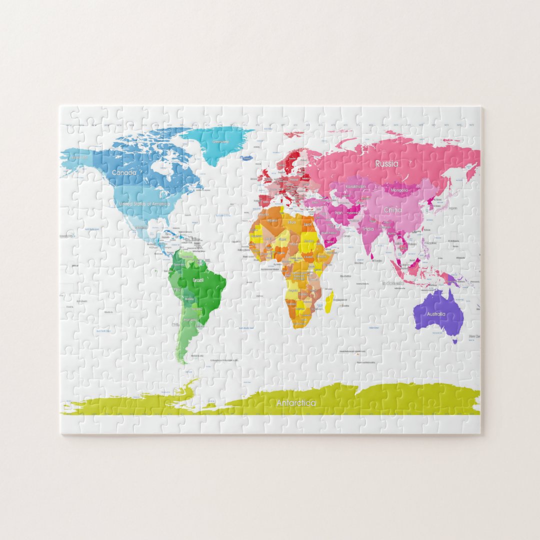 Puzzle Mapa del mundo de los continentes | Zazzle.es