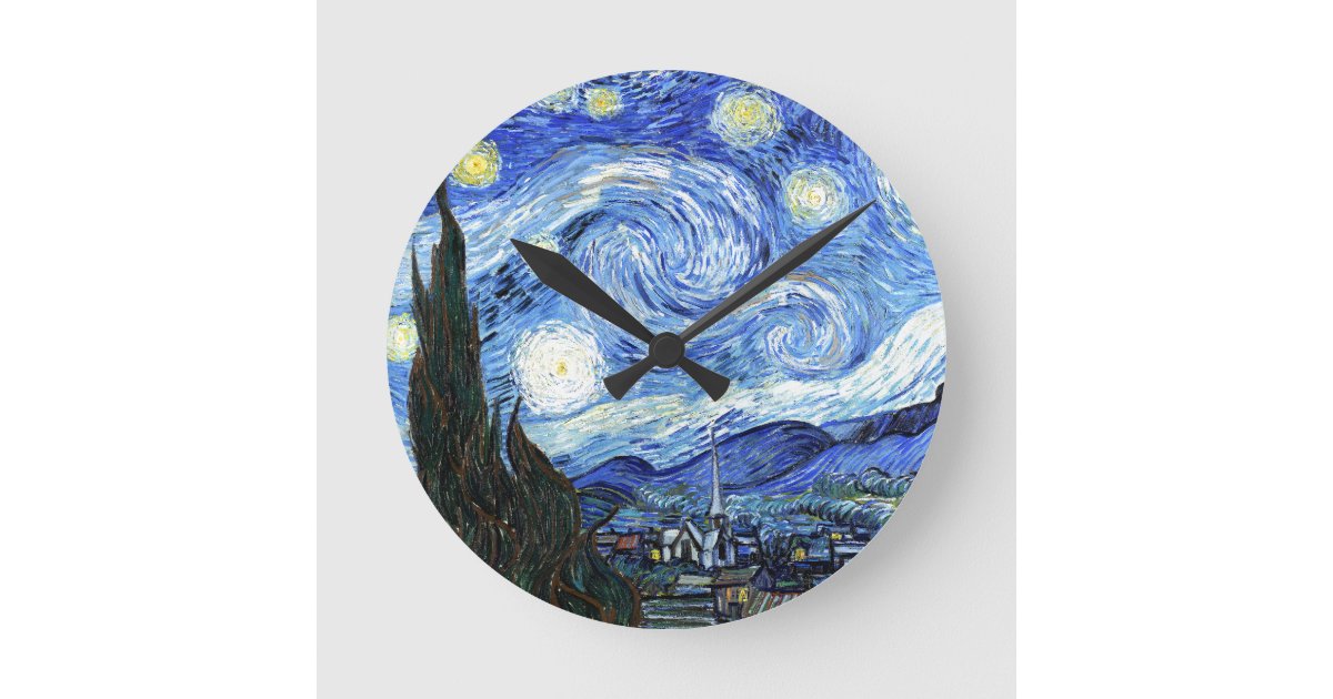 Reloj Redondo Mediano Impresionismo Van Gogh Starry Night Wall Clock ...