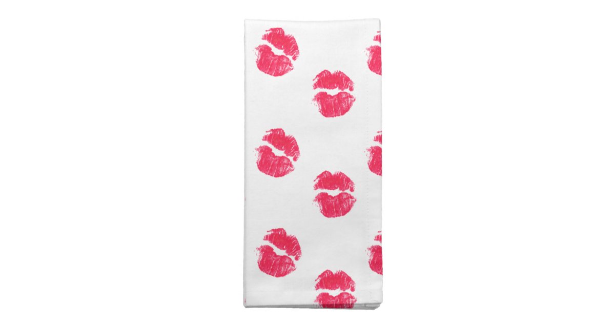 Servilleta De Tela Los labios rojos besan el pintalabios y el amor El ...