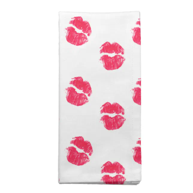 Servilleta De Tela Los labios rojos besan el pintalabios y el amor El ...