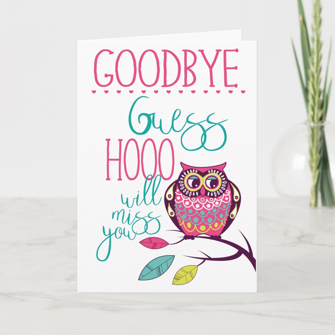 Tarjeta Adiós Funny Adiós Owl | Zazzle.es