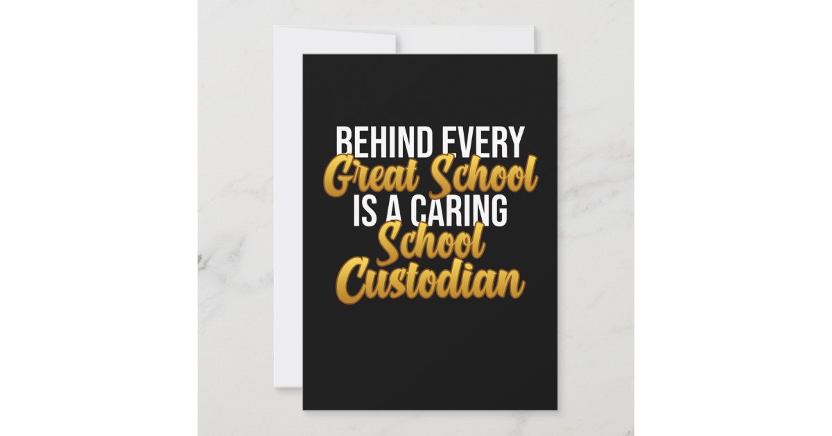 Tarjeta De Agradecimiento Custodio de la Escuela de Cuidados Janitor ...