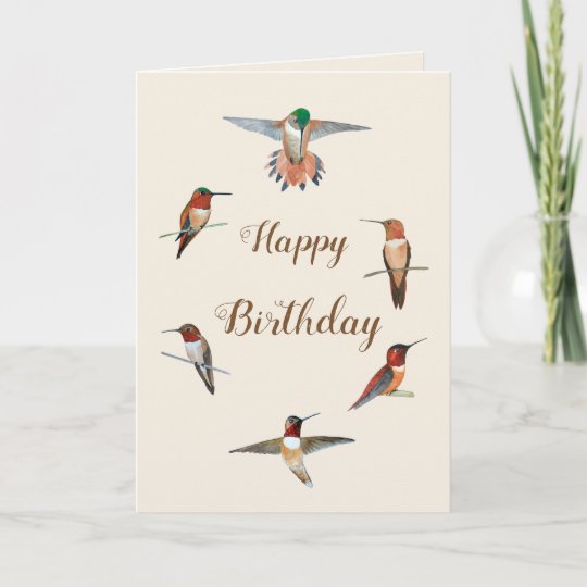 Tarjeta de cumpleaños rufa de los colibríes | Zazzle.es