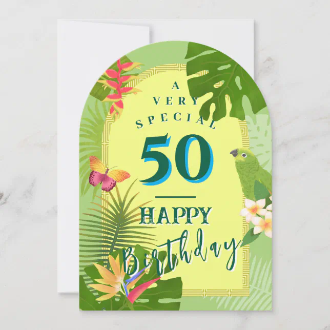 Tarjeta de cumpleaños verde anual paraíso tropical | Zazzle.es