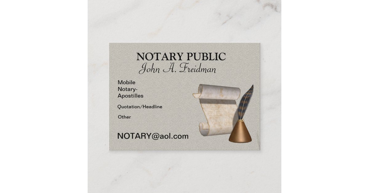 Tarjeta de presentación pública del programa NOTAR | Zazzle.es