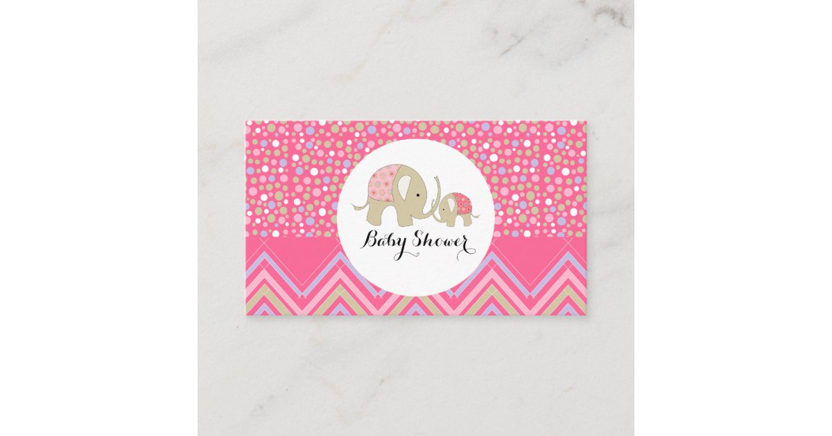 Tarjeta De Recepción Billete de Baby Shower para elefantes y chevron bo ...