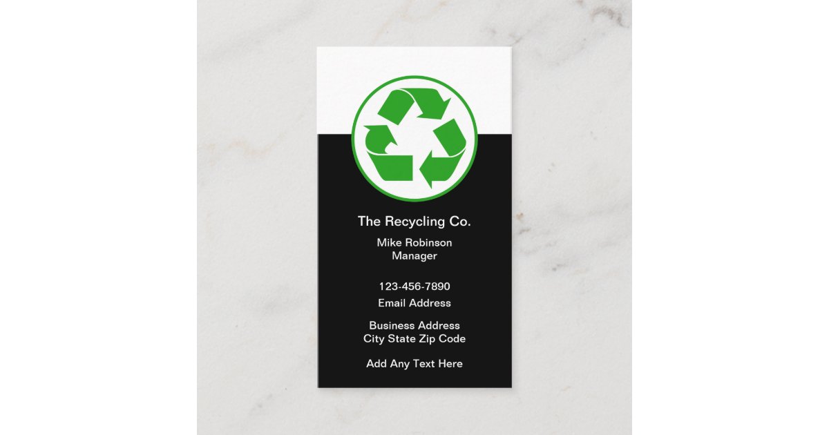 Tarjeta De Visita Cartas de negocio de tema de símbolo de reciclaje ...