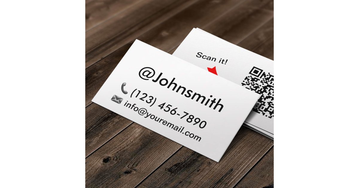 Tarjeta De Visita Código de QR mínimo para redes sociales Minimalist ...