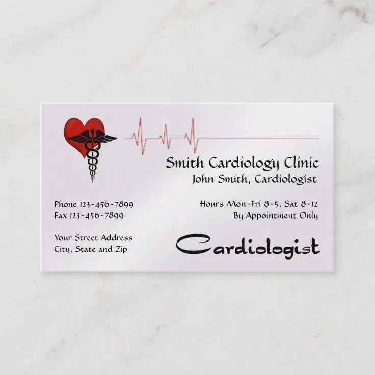 Tarjeta de visita del cardiólogo | Zazzle.es