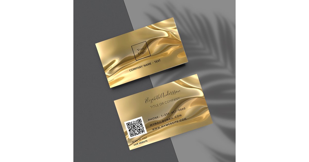 Tarjeta De Visita Logo del código qr metálico dorado | Zazzle.es
