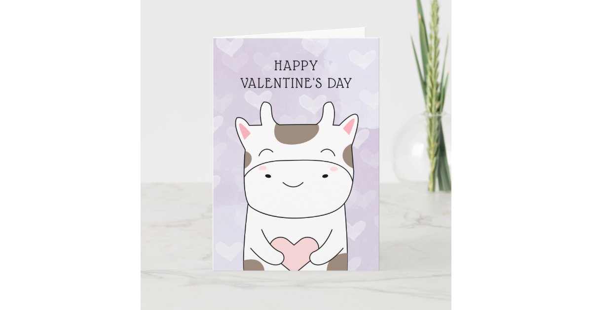 Tarjeta Feliz Día de San Valentín | Corazones de vaca luna | Zazzle.es