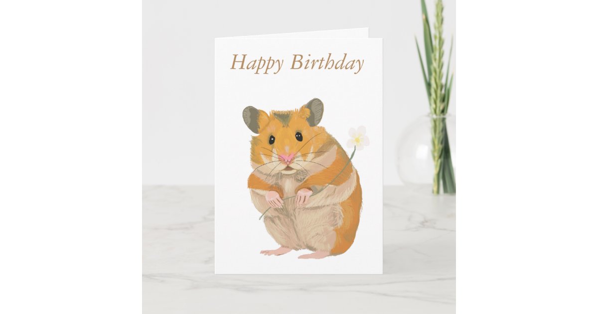 Tarjeta Hámster lindo con la flor | Zazzle.es