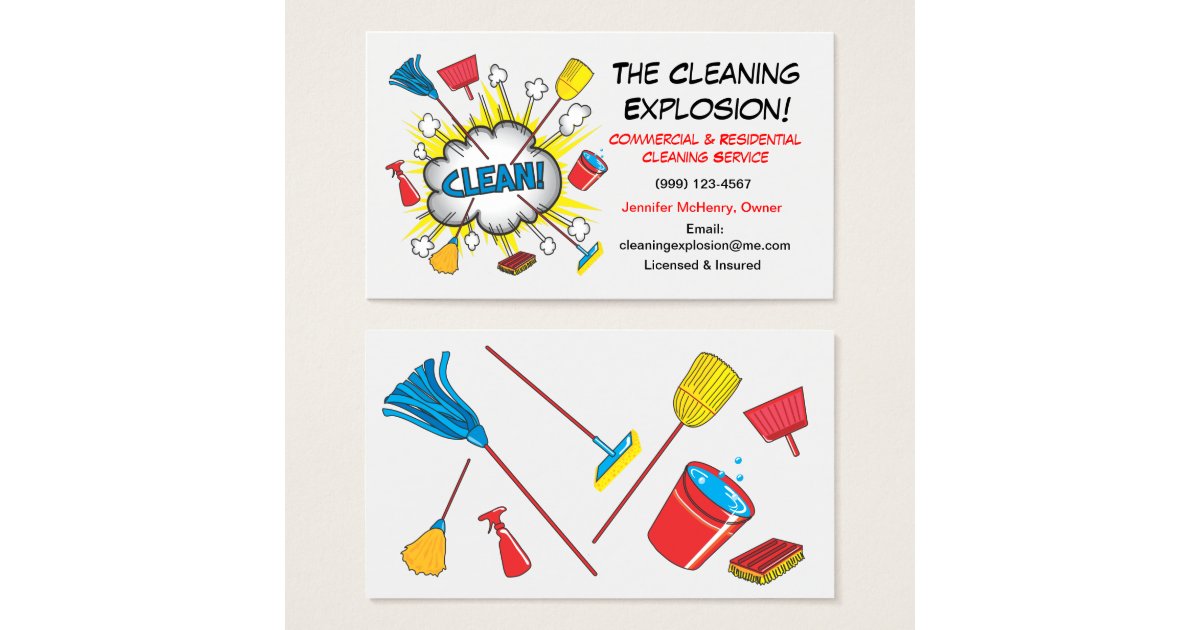 Tarjetas De La Empresa De Servicios De La Limpieza Zazzle