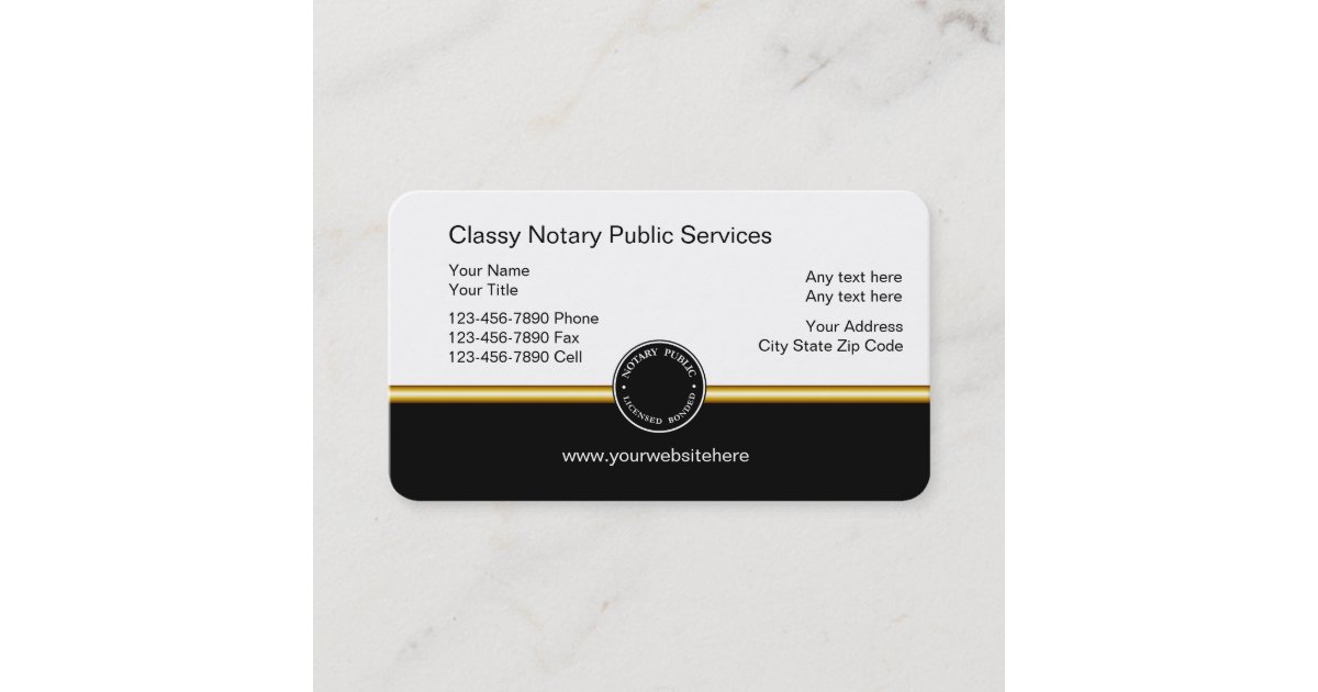 Tarjetas de visita con clase del notario público | Zazzle.es