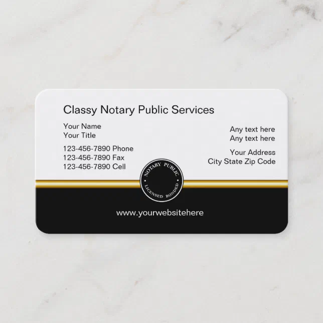 Tarjetas de visita con clase del notario público | Zazzle.es