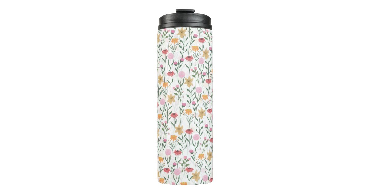Termo Diseño de acuarela de flores silvestres coloridas | Zazzle.es