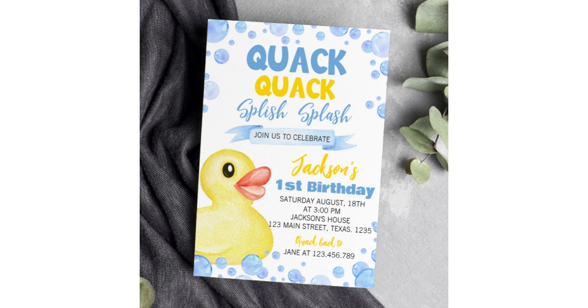 Un primer cumpleaños de invitación al Pato de goma | Zazzle.es